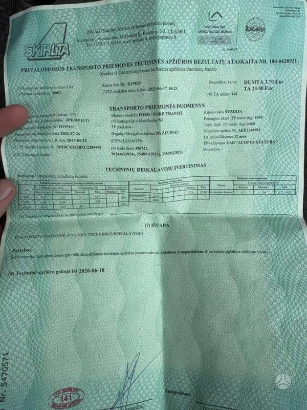 Красный Форд Транзит 2002 в Шальчининкай, объемом двигателя 2.00 л и пробегом 396 тыс. км за 2250 €, фото 10 на AUTOMOTO.COM.LV