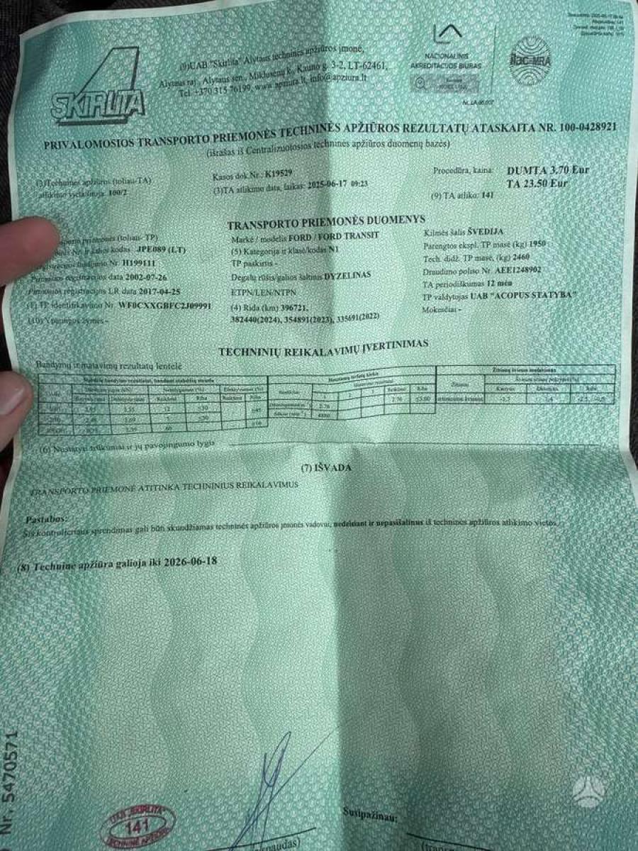 Красный Форд Транзит 2002 в Шальчининкай, объемом двигателя 2.00 л и пробегом 396 тыс. км за 2250 €, фото 11 на AUTOMOTO.COM.LV