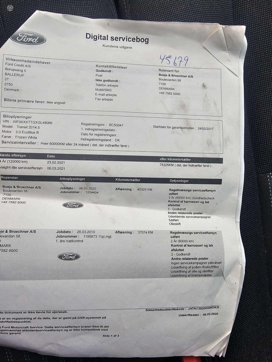 Balts Ford Transit 2017 Pakruojis, ar dzinēja tilpumu 2.00 L un nobraukumu 223 tūkst. km par 6400 €, foto 15 vietnē AUTOMOTO.COM.LV