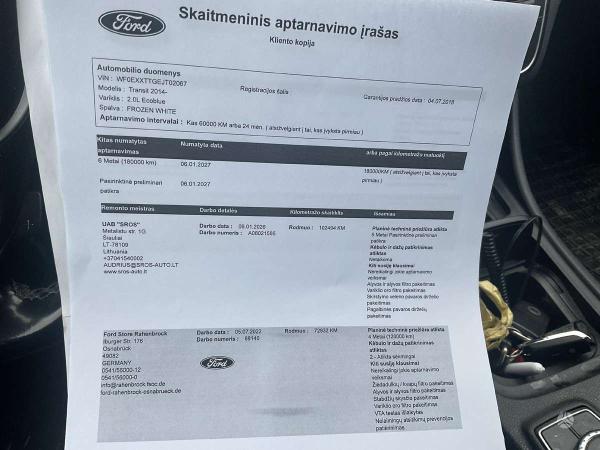 Balts Ford Transit 2018 Šauļi, ar dzinēja tilpumu 2.00 L un nobraukumu 100 tūkst. km par 13499 €, foto 2 vietnē AUTOMOTO.COM.LV