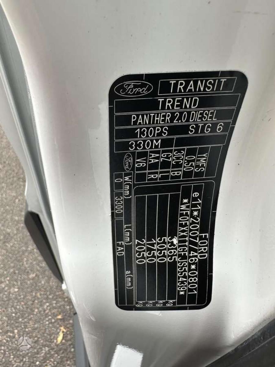 White Ford Transit 2018 in Taurage, with an engine capacity of 2.00 L and mileage of 232 thousand km for 13500 €, photo 35 on AUTOMOTO.COM.LV