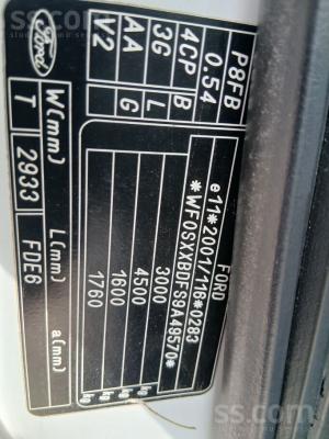 Balts Ford Transit 2009 Ogre, ar dzinēja tilpumu 2.20 L un nobraukumu 287 tūkst. km par 3000 €, foto 19 vietnē AUTOMOTO.COM.LV