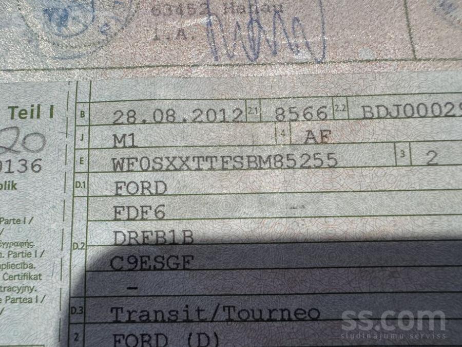 Balts Ford Transit 2012 Jūrmala, ar dzinēja tilpumu 2.20 L un nobraukumu 0 tūkst. km par 5790 €, foto 24 vietnē AUTOMOTO.COM.LV