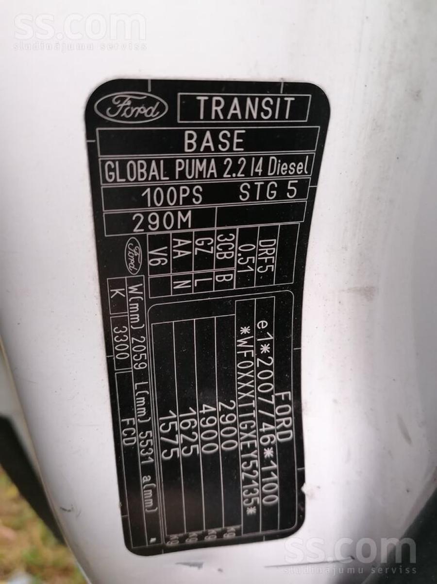 Balts Ford Transit 2014 Jelgava, ar dzinēja tilpumu 2.20 L un nobraukumu 214 tūkst. km par 8100 €, foto 18 vietnē AUTOMOTO.COM.LV