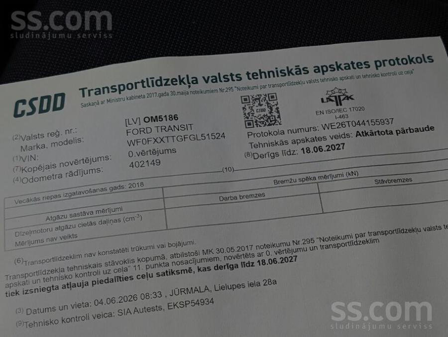 Balts Ford Transit 2016 Jūrmala, ar dzinēja tilpumu 2.00 L un nobraukumu 0 tūkst. km par 7450 €, foto 25 vietnē AUTOMOTO.COM.LV