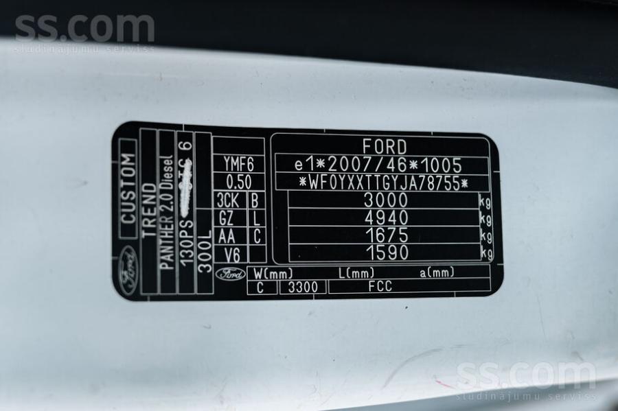 White Ford Transit 2019 in Riga, with an engine capacity of 2.00 L and mileage of 245 thousand km for 9900 €, photo 24 on AUTOMOTO.COM.LV