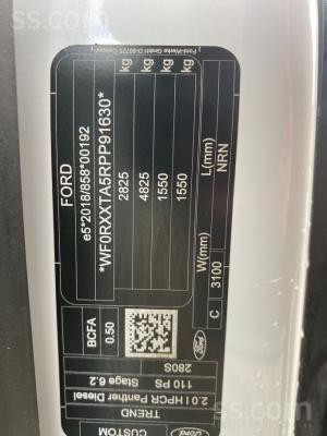 White Ford Transit 2024 in Kuldiga, with an engine capacity of 2.00 L and mileage of 61 thousand km for 24500 €, photo 10 on AUTOMOTO.COM.LV