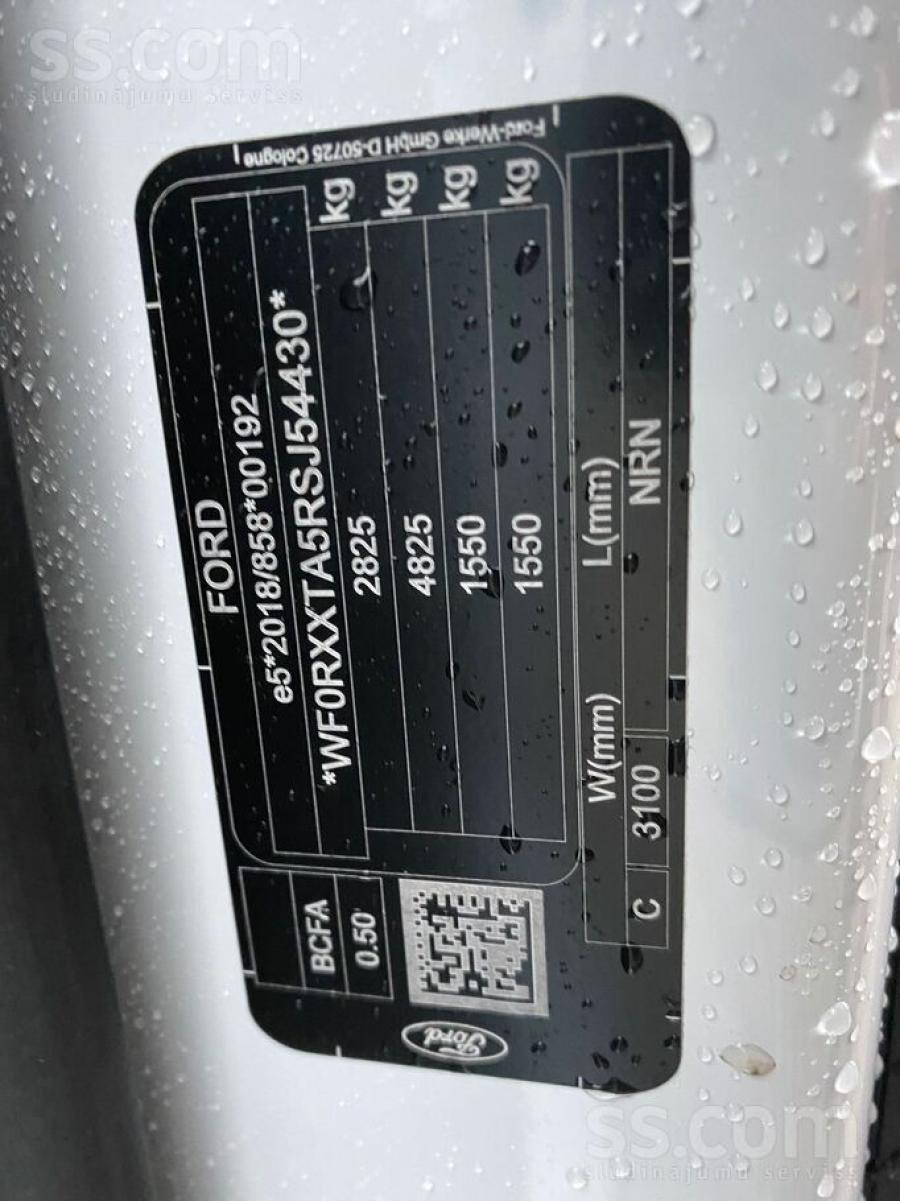 White Ford Transit 2025 in Riga, with an engine capacity of 2.00 L and mileage of 1 thousand km for 26900 €, photo 13 on AUTOMOTO.COM.LV