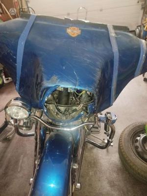 Blue Harley-Davidson FLHT 2006 in Vilnius, with an engine capacity of 1.45 L and mileage of 23 thousand km for 4400 €, photo 19 on AUTOMOTO.COM.LV