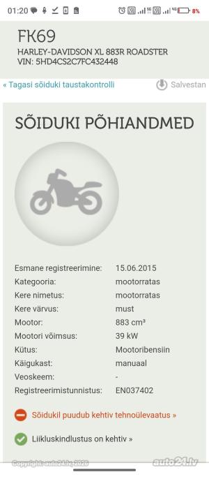 Black Harley-Davidson Sportster 2015 in Tallinn, with an engine capacity of 0.83 L and mileage of 16 thousand km for 7500 €, photo 3 on AUTOMOTO.COM.LV