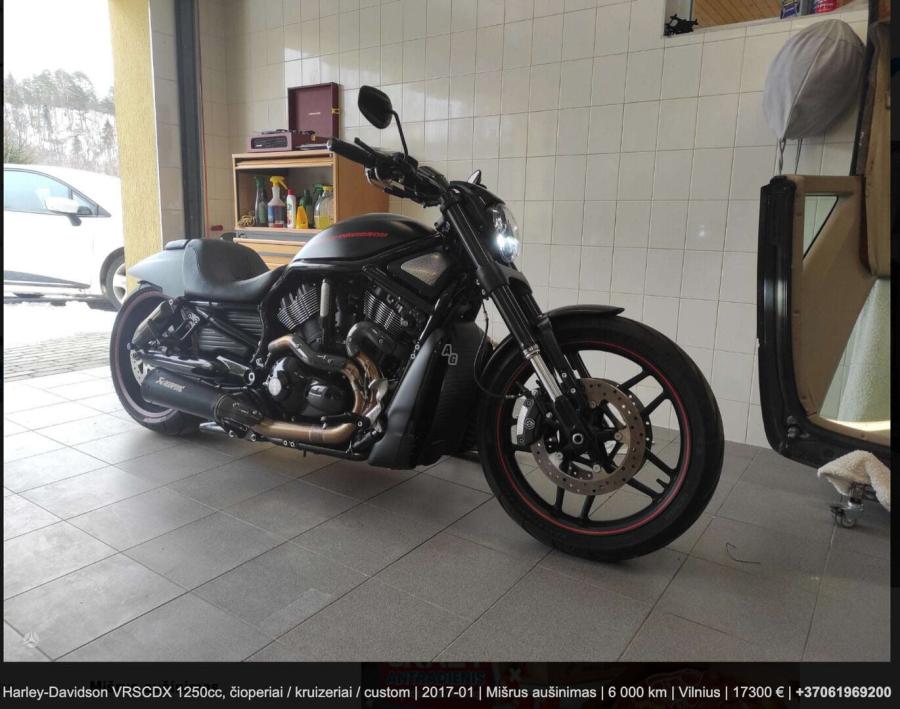 Black Harley-Davidson VRSCDX 2017 in Kaunas, with an engine capacity of 1.25 L and mileage of 8 thousand km for 23999 €, photo 3 on AUTOMOTO.COM.LV