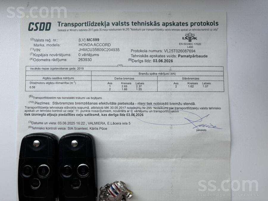 Черный Хонда Аккорд 2008 в Валмиера, объемом двигателя 2.20 л и пробегом 264 тыс. км за 1500 €, фото 16 на AUTOMOTO.COM.LV