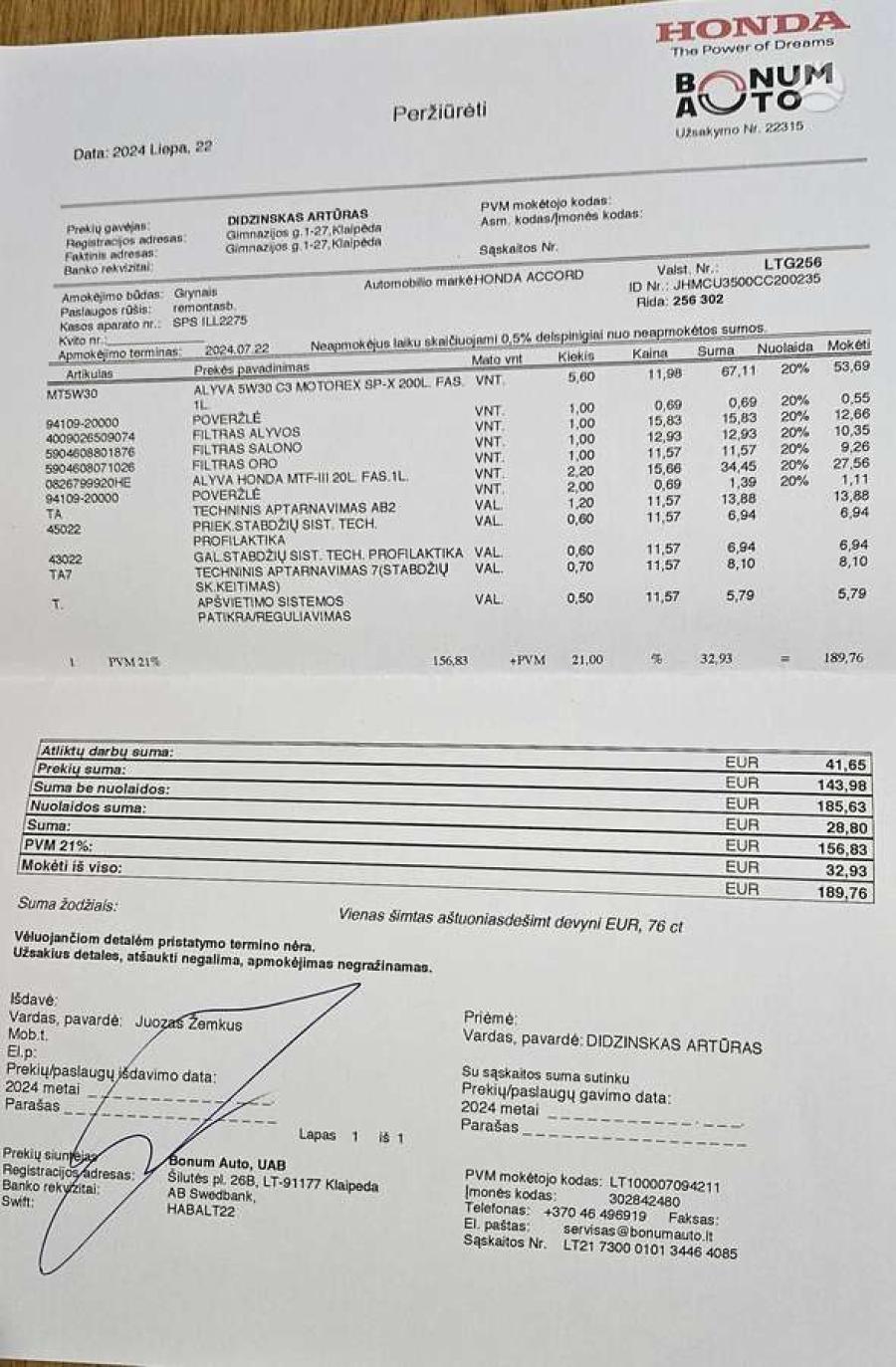 Белый Хонда Аккорд 2013 в Биржай, объемом двигателя 2.20 л и пробегом 291 тыс. км за 6500 €, фото 32 на AUTOMOTO.COM.LV