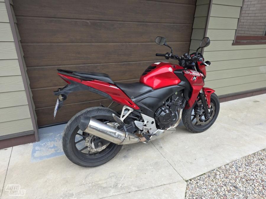 Red Honda CB 500F 2014 in Pasvalys, with an engine capacity of 0.50 L and mileage of 60 thousand km for 1749 €, photo 14 on AUTOMOTO.COM.LV