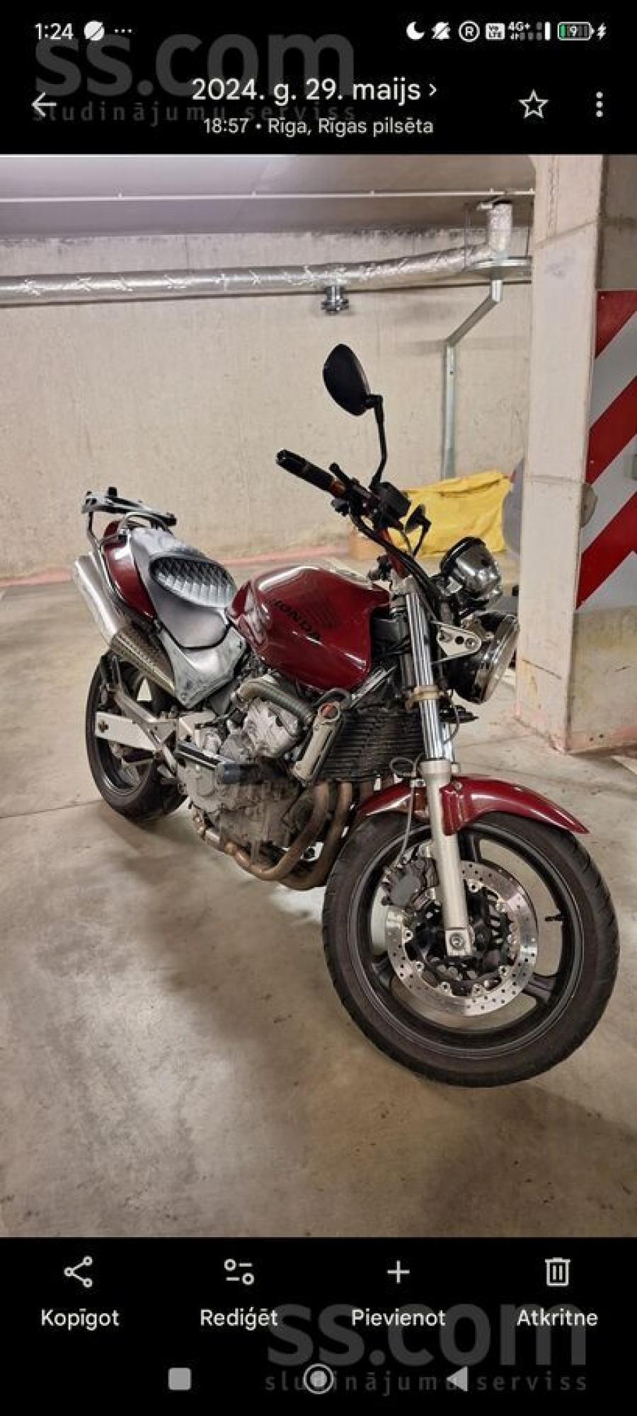 Хонда CB 600F 2000 в Рига, объемом двигателя 0.60 л и пробегом 0 тыс. км за 1100 €, фото 1 на AUTOMOTO.COM.LV