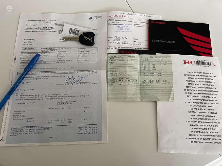 Black Honda CB 2018 in Vilnius, with an engine capacity of 0.13 L and mileage of 8 thousand km for 3490 €, photo 25 on AUTOMOTO.COM.LV