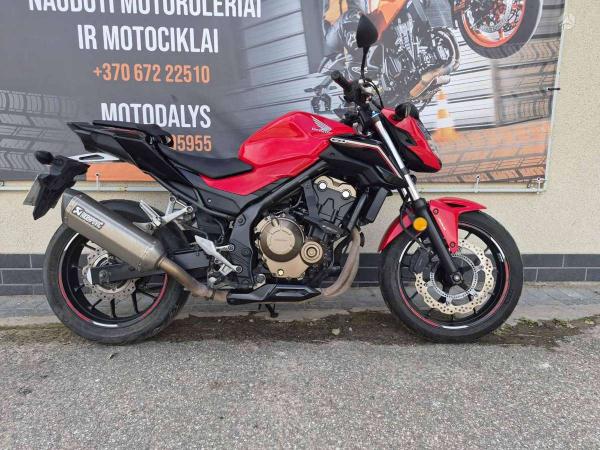 Red Honda CB 2017 in Panevezys, with an engine capacity of 0.50 L and mileage of 34 thousand km for 3350 €, photo 4 on AUTOMOTO.COM.LV