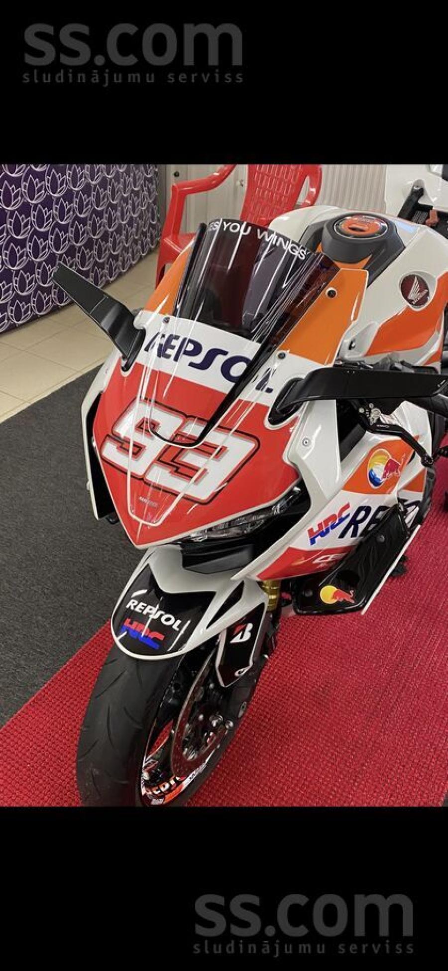 Хонда CBR 1000RR 2018 в Рига, объемом двигателя 1.00 л и пробегом 0 тыс. км за 14200 €, фото 11 на AUTOMOTO.COM.LV