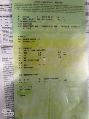 Honda Cbr 2001 Viļņa, ar dzinēja tilpumu 0.60 L un nobraukumu 51 tūkst. km par 2200 €, foto 10 vietnē AUTOMOTO.COM.LV