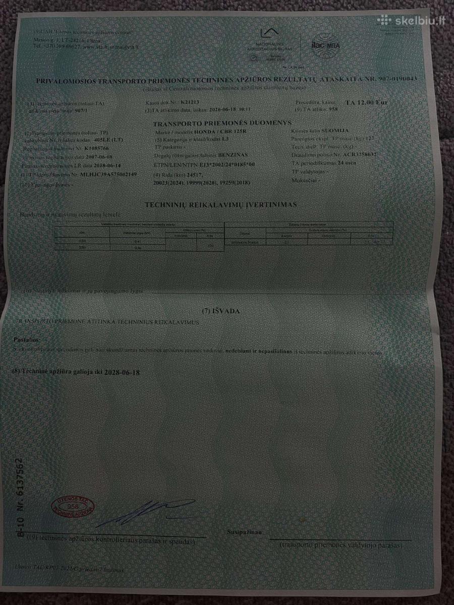 Фиолетовый Хонда Cbr 2008 в Вильнюс, объемом двигателя 0.13 л и пробегом 25 тыс. км за 1350 €, фото 7 на AUTOMOTO.COM.LV