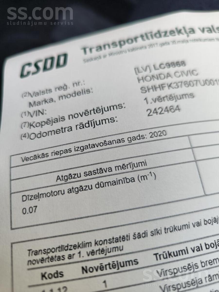 Black Honda Civic 2006 in Riga, with an engine capacity of 2.20 L and mileage of 242 thousand km for 2600 €, photo 21 on AUTOMOTO.COM.LV