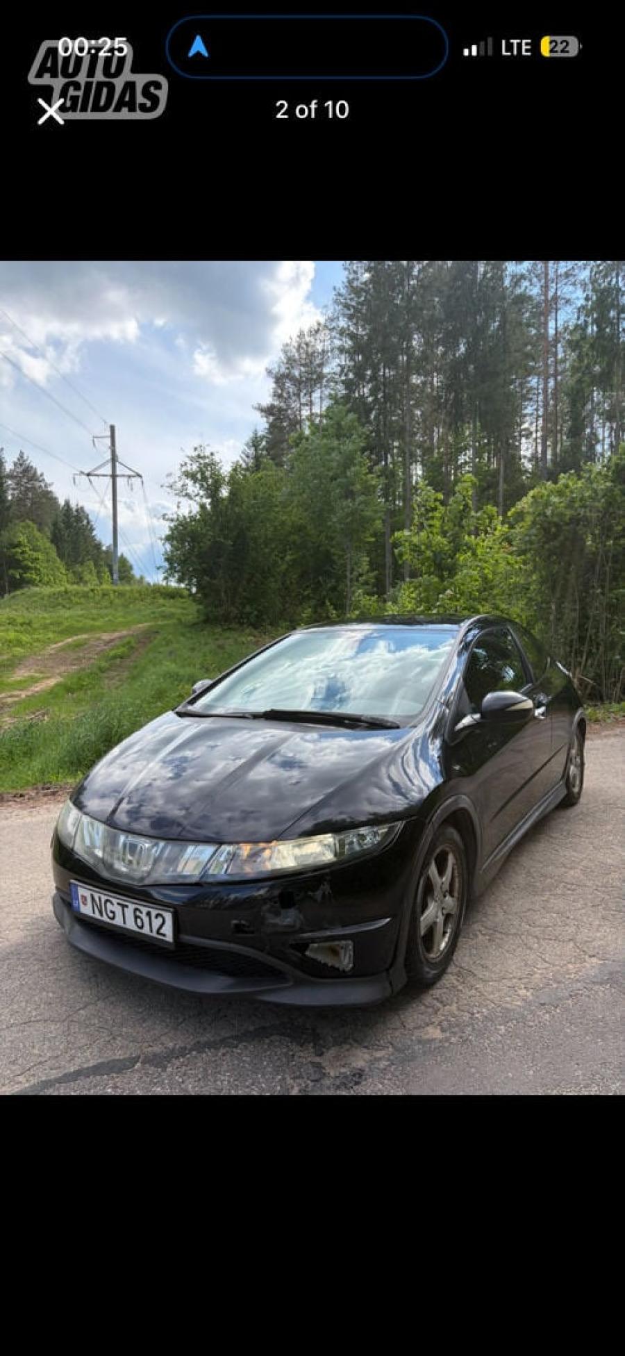 Black Honda Civic 2008 in Alytus, with an engine capacity of 2.00 L and mileage of 397 thousand km for 1450 €, photo 11 on AUTOMOTO.COM.LV