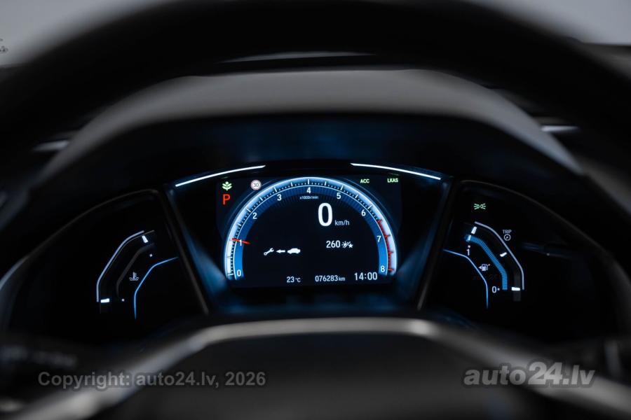 Black Honda Civic 2019 in Tallinn, with an engine capacity of 1.50 L and mileage of 76 thousand km for 13990 €, photo 22 on AUTOMOTO.COM.LV