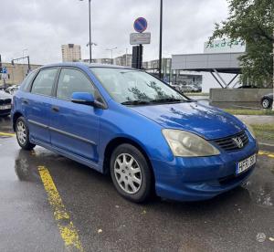 Blue Honda Civic 2004 in Vilnius, with an engine capacity of 1.40 L and mileage of 249 thousand km for 999 €, photo  on AUTOMOTO.COM.LV