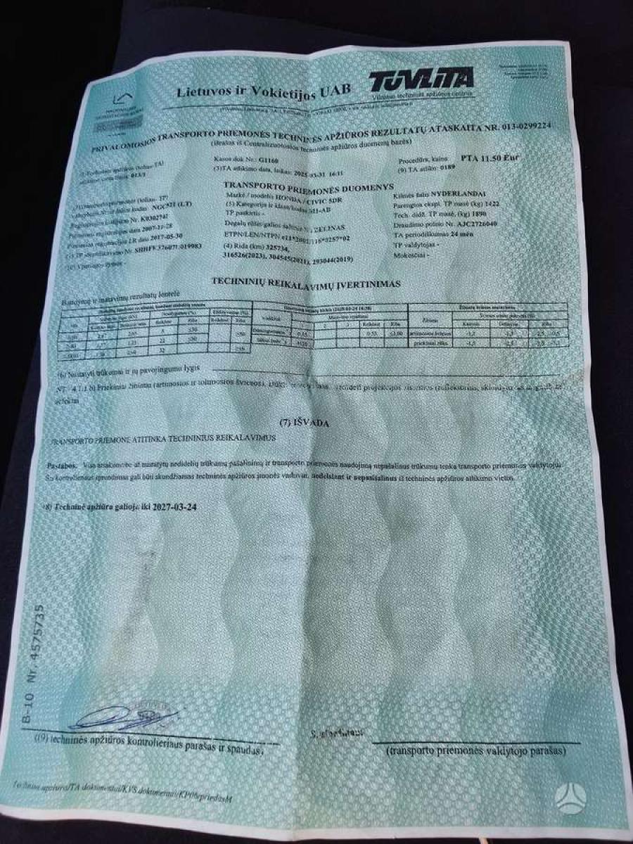 Синий Хонда Цивик 2007 в Укмерге, объемом двигателя 2.20 л и пробегом 347 тыс. км за 1700 €, фото 19 на AUTOMOTO.COM.LV