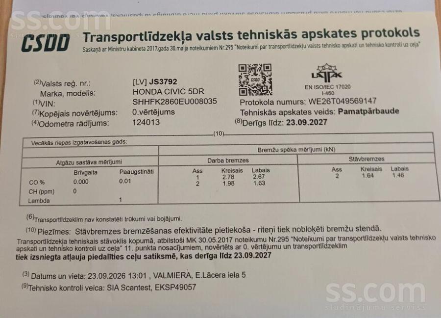 Коричневый Хонда Цивик 2014 в Валмиера, объемом двигателя 1.80 л и пробегом 123 тыс. км за 8000 €, фото 12 на AUTOMOTO.COM.LV