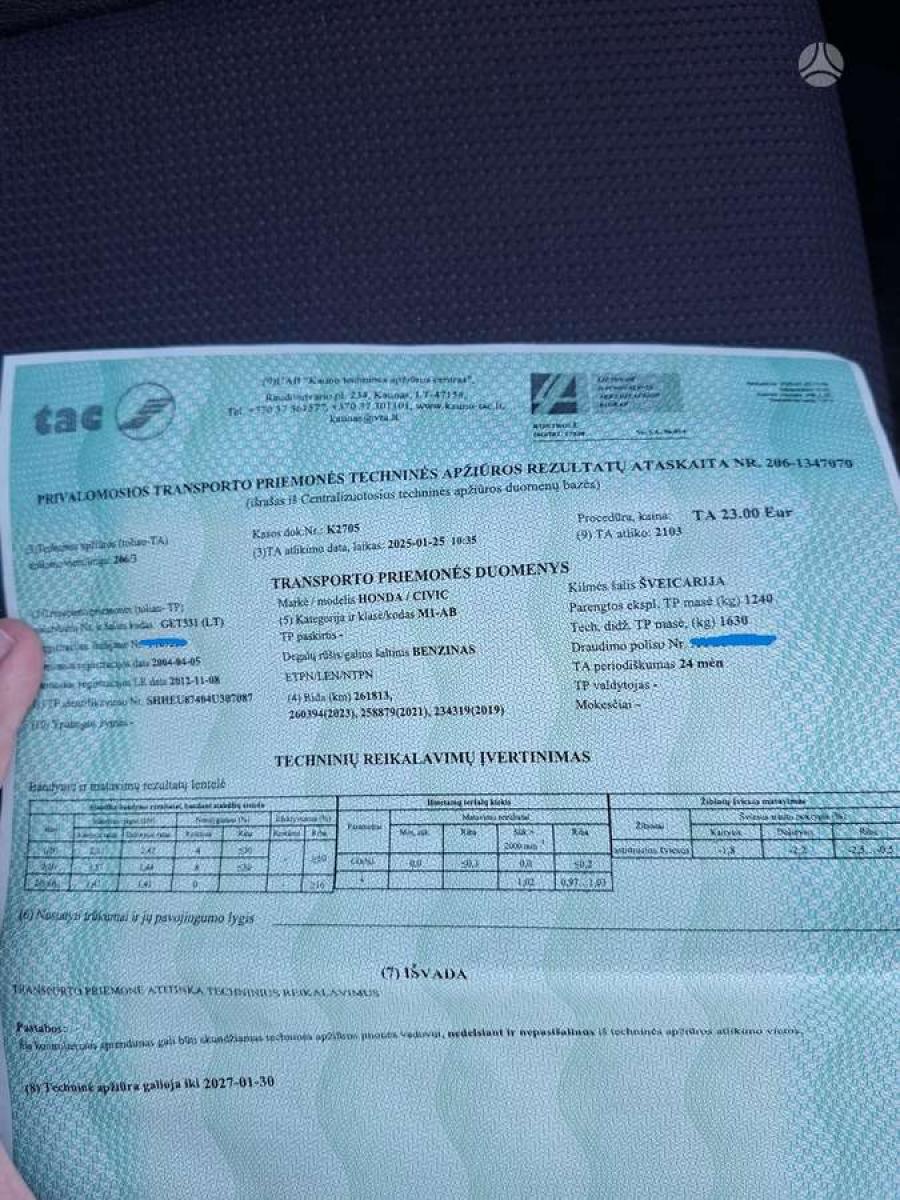 Серый Хонда Цивик 2004 в Каунас, объемом двигателя 1.59 л и пробегом 264 тыс. км за 1300 €, фото 38 на AUTOMOTO.COM.LV