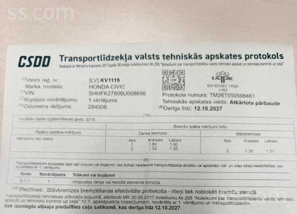 Honda Civic 2005 Tukums vietnÄ PelÄks Honda Civic 2005 Tukums, ar dzinÄja tilpumu 1.80 L un nobraukumu 284 tÅ«kst. km par 1590 ā¬, foto 11 vietnÄ AUTOMOTO.COM.LV