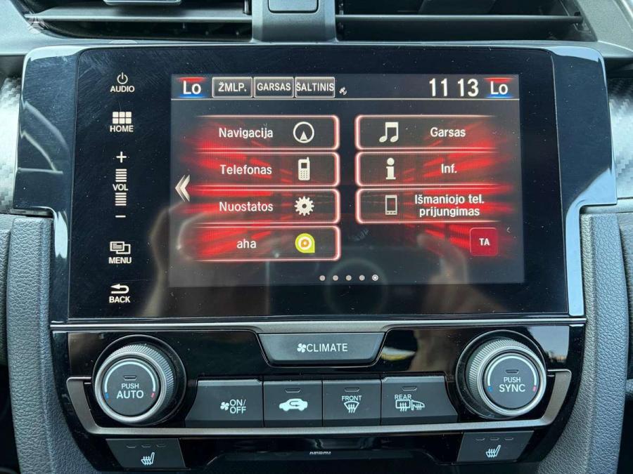 Grey Honda Civic 2017 in Vilnius, with an engine capacity of 1.50 L and mileage of 114 thousand km for 16590 €, photo 16 on AUTOMOTO.COM.LV