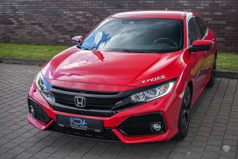 Red Honda Civic 2018 in Marijampole, with an engine capacity of 0.99 L and mileage of 119 thousand km for 11950 €, photo 5 on AUTOMOTO.COM.LV