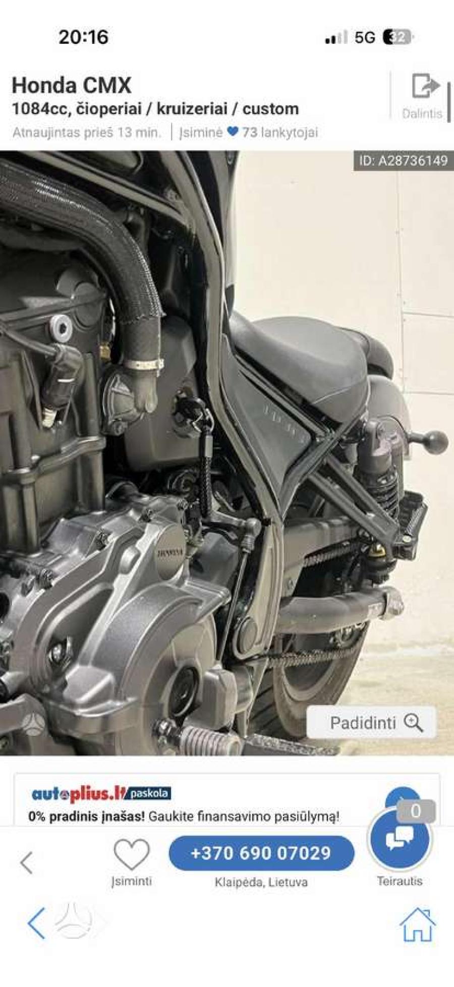 Zaļš Honda CMX 2023 Klaipėda, ar dzinēja tilpumu 1.08 L un nobraukumu 6 tūkst. km par 7500 €, foto 8 vietnē AUTOMOTO.COM.LV