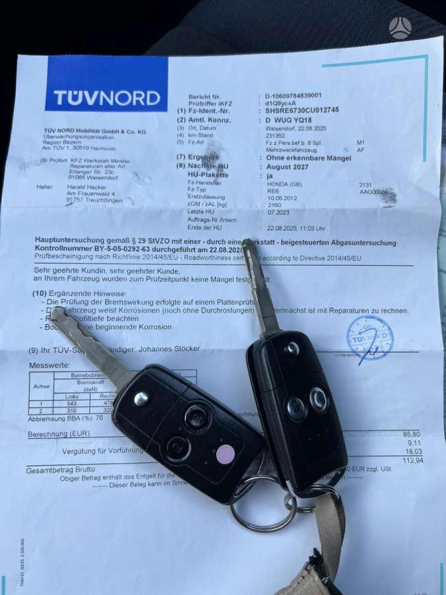 Brūns Honda CR-V 2012 Druskininkai, ar dzinēja tilpumu 2.20 L un nobraukumu 248 tūkst. km par 7690 €, foto 27 vietnē AUTOMOTO.COM.LV