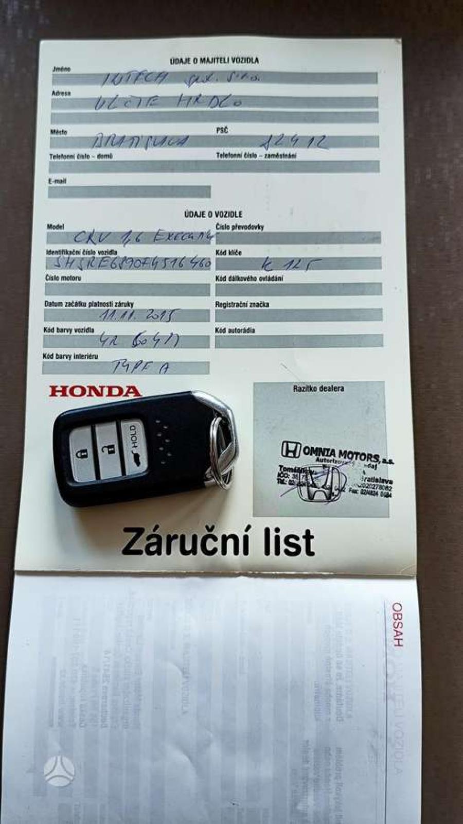 Brown Honda CR-V 2015 in Kaunas, with an engine capacity of 1.60 L and mileage of 184 thousand km for 12950 €, photo 25 on AUTOMOTO.COM.LV