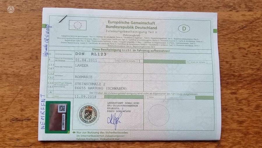 Хонда СРВ 2011 в Вильнюс, объемом двигателя 2.20 л и пробегом 248 тыс. км за 7500 €, фото 54 на AUTOMOTO.COM.LV