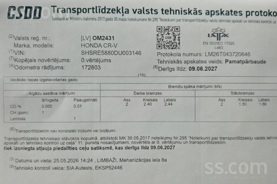 Honda CR-V 2013 Rīga, ar dzinēja tilpumu 2.00 L un nobraukumu 0 tūkst. km par 13850 €, foto 35 vietnē AUTOMOTO.COM.LV