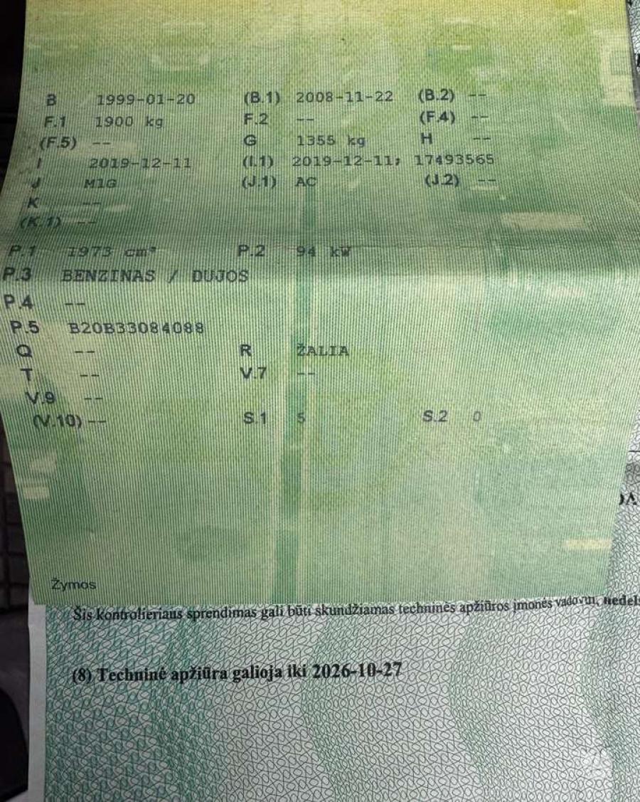 Зеленый Хонда СРВ 1999 в Вильнюс, объемом двигателя 1.97 л и пробегом 365 тыс. км за 1650 €, фото 10 на AUTOMOTO.COM.LV