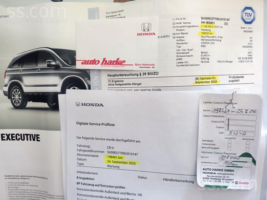 Grey Honda CR-V 2009 in Riga, with an engine capacity of 2.00 L and mileage of 202 thousand km for 6880 €, photo 3 on AUTOMOTO.COM.LV