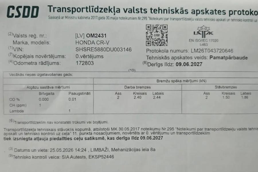 Pelēks Honda CR-V 2013 Sigulda, ar dzinēja tilpumu 2.00 L un nobraukumu 172 tūkst. km par 13650 €, foto 35 vietnē AUTOMOTO.COM.LV