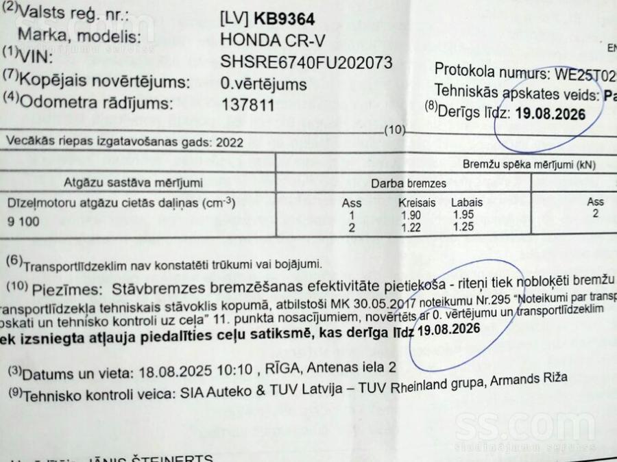 Pelēks Honda CR-V 2015 Rīga, ar dzinēja tilpumu 1.60 L un nobraukumu 142 tūkst. km par 10200 €, foto 16 vietnē AUTOMOTO.COM.LV