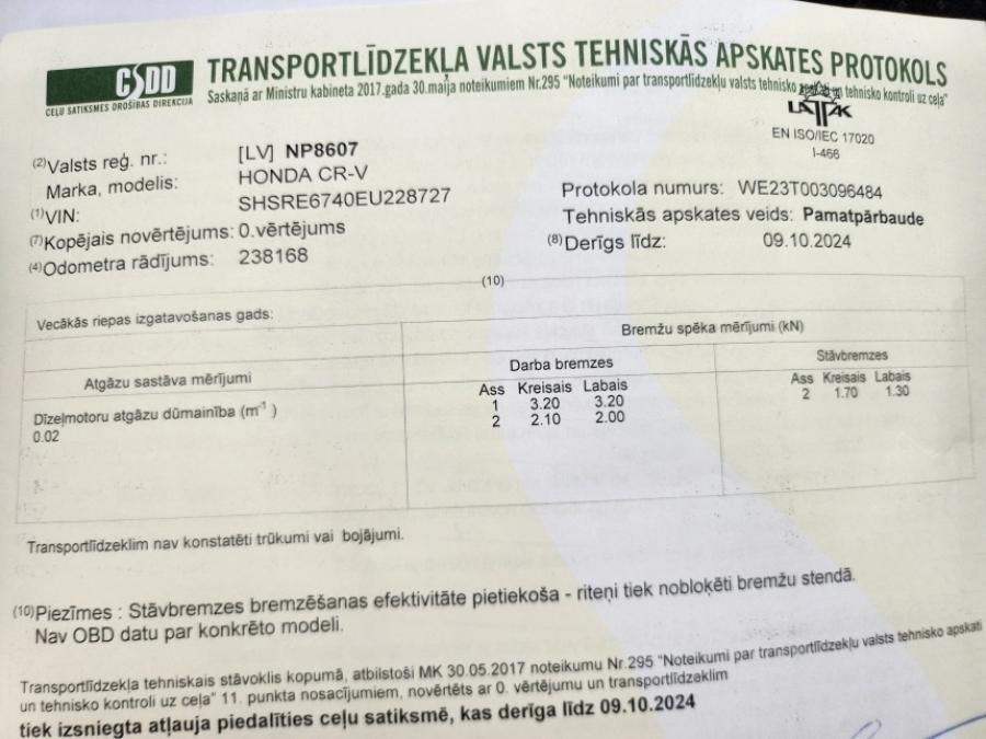 Pelēks Honda CR-V 2015 Rīga, ar dzinēja tilpumu 1.60 L un nobraukumu 238 tūkst. km par 10800 €, foto 44 vietnē AUTOMOTO.COM.LV