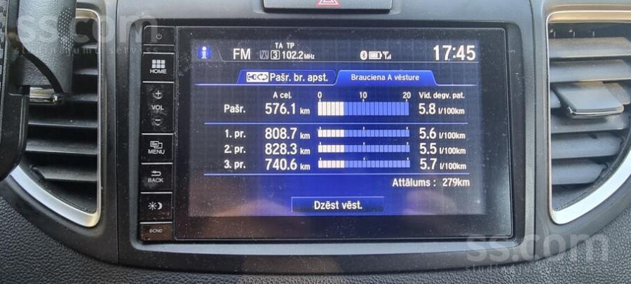 Pelēks Honda CR-V 2016 Rīga, ar dzinēja tilpumu 1.60 L un nobraukumu 379 tūkst. km par 9000 €, foto 8 vietnē AUTOMOTO.COM.LV