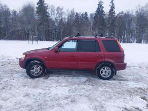 Sarkans Honda CR-V 2001 Kauņa, ar dzinēja tilpumu 1.97 L un nobraukumu 279 tūkst. km par 1000 €, foto  vietnē AUTOMOTO.COM.LV