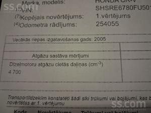 Sarkans Honda CR-V 2015 Daugavpils, ar dzinēja tilpumu 1.60 L un nobraukumu 254 tūkst. km par 750 €, foto 10 vietnē AUTOMOTO.COM.LV