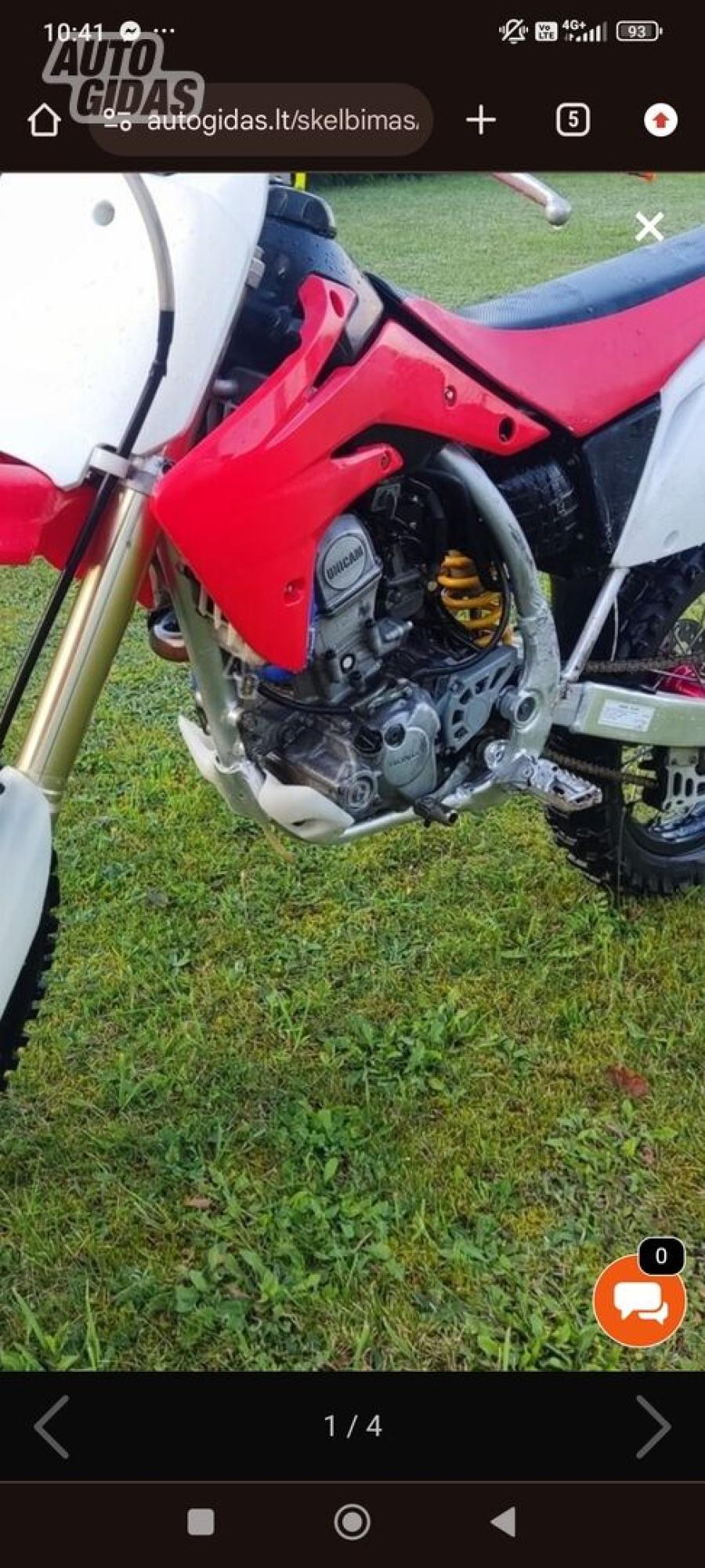 Sarkans Honda CRF 2008 Radviliškis, ar dzinēja tilpumu 0.18 L un nobraukumu 0 tūkst. km par 1900 €, foto 3 vietnē AUTOMOTO.COM.LV