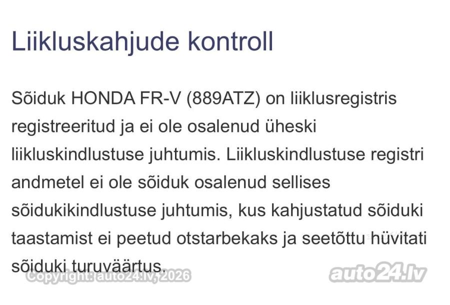 Grey Honda FR-V 2007 in Tallinn, with an engine capacity of 1.80 L and mileage of 145 thousand km for 3999 €, photo 19 on AUTOMOTO.COM.LV