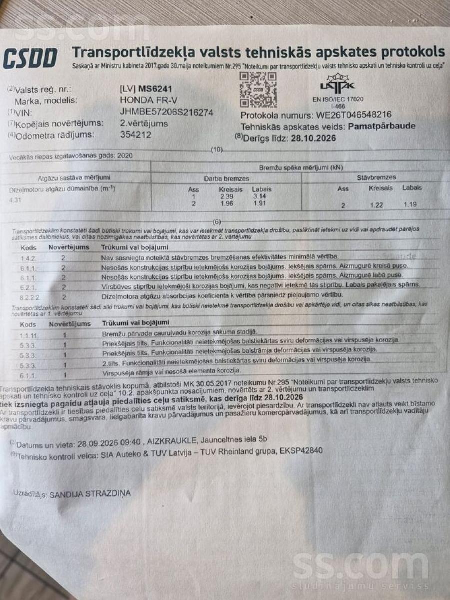 Серый Хонда ФРВ 2007 в Айзкраукле, объемом двигателя 2.20 л и пробегом 354 тыс. км за 800 €, фото 3 на AUTOMOTO.COM.LV